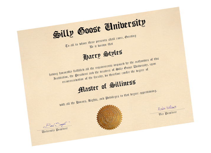 Diplomas – Silly Goose University